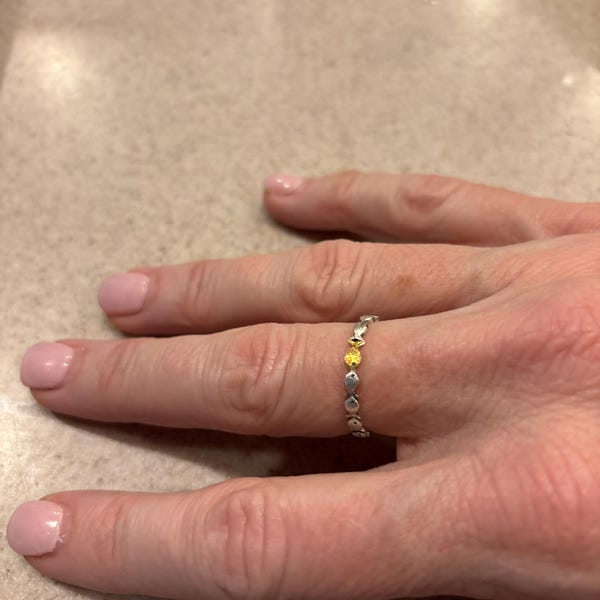 Against the Current. Dainty Sterling Silver Ring. One Golden Fish ...