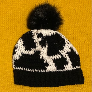 Cow Beanie // 3 Sizes // Crochet Pattern, Cow Print, Moo, Crochet ...