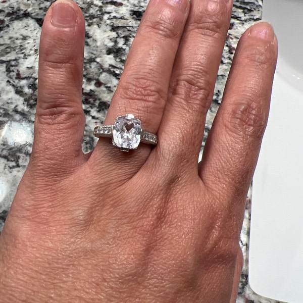 Four Prong 2.20 Champagne Emerald Cut Diamond Engagement Wedding Ring ...