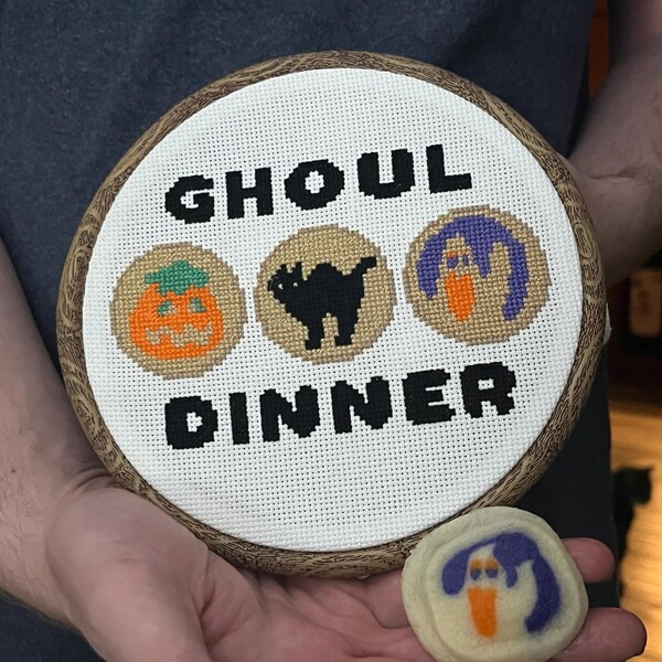 Ghoul Dinner Cross Stitch Pattern PDF | Halloween Digital Cross Stitch ...