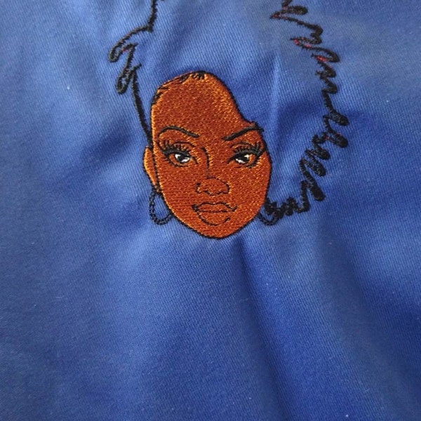 Afro Woman Applique Machine Embroidery Design, Black Girl Hair Applique ...