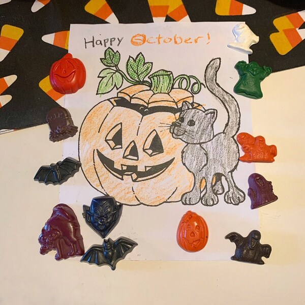 Crayons, Halloween Crayons, Vampire, Pumpkin Crayons, Tombstone, Bat ...