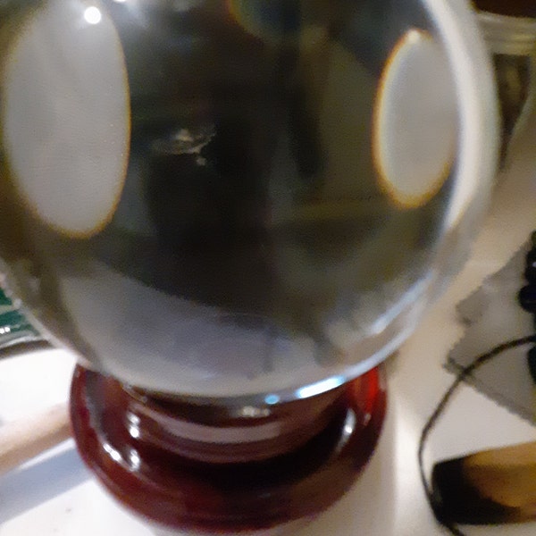 Crystal Clear Leaded Crystal Ball With Wood Stand Gazing Crystal Ball ...