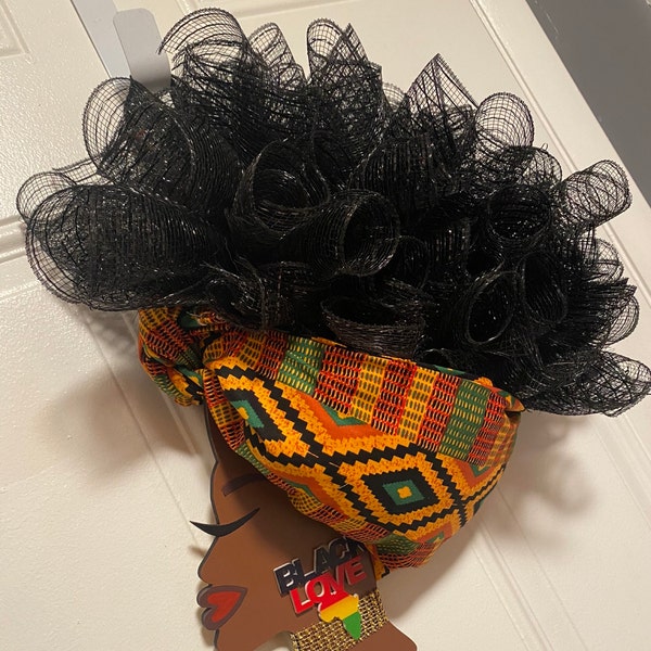 Diva Wreath Rail: Afro Woman, Door Hanger, Wood Blank (tutorial) - Etsy
