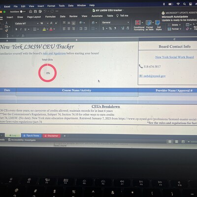 South Carolina LISW-CP, Clinical Hours Tracker, Supervision Log for ...