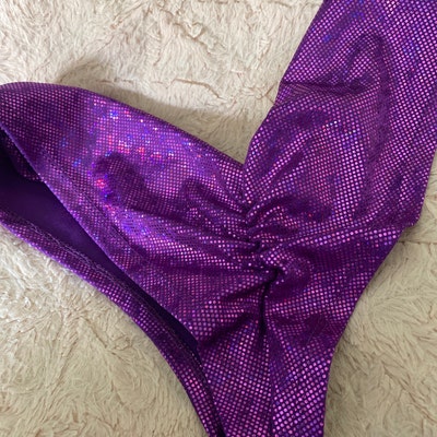 Purple Cheeky Booty Shorts Holographic Rave Wear - Etsy