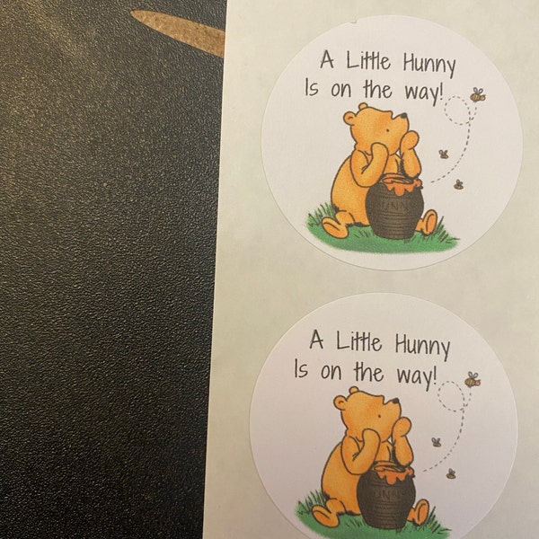 30 A Little Hunny is on the Way Baby Shower Stickers, Classic Winnie ...