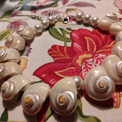 Irregular Shell Necklace, Turquoise Large Shells Necklace, Chunky ...