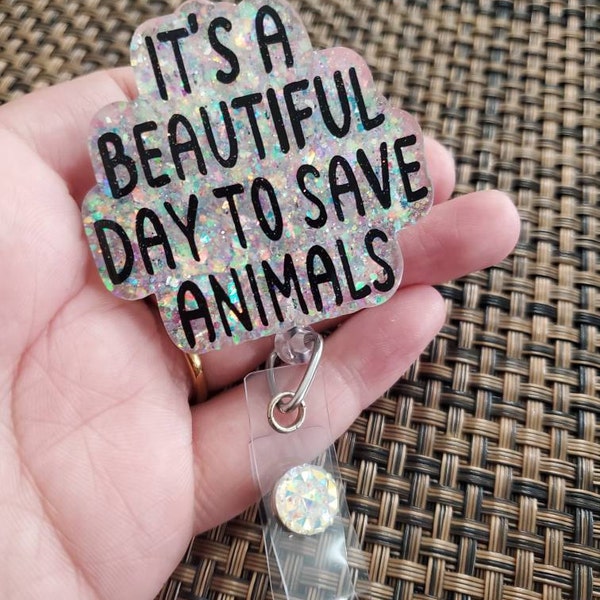 Veterinarian Badge Reel, ER Vet Tech Badge, Vet ID Holder, Animal Lover ...