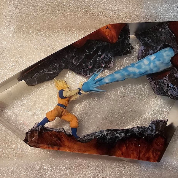 Shark Vs Kraken Fight Diorama Megalodon Hunting Ocean Theme Epoxy Lamp ...