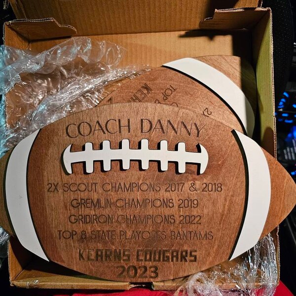 Football Coach Gift, Team Plaque, Thanks for A Great Season Coach ...