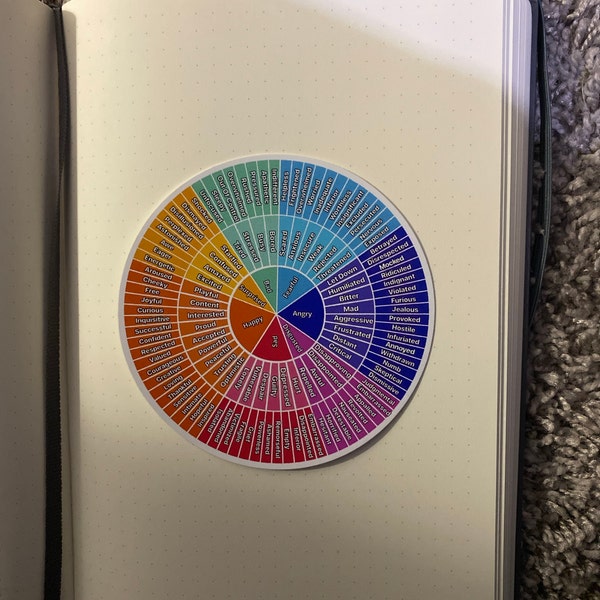 Feelings Wheel Sticker, Emotions Wheel Sticker, "counselor Therapist ...
