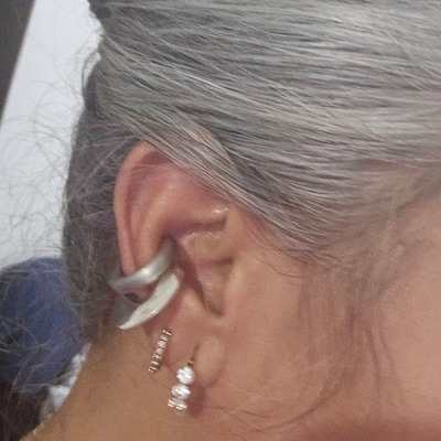 925 Silver Eclipse Ear Cuff, No Piercing Sterling Silver Cuff Earring, Modern Art Jewelry - Etsy