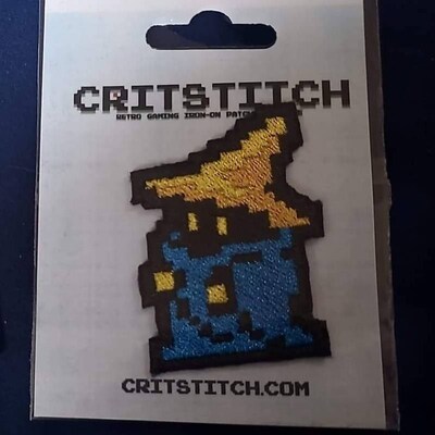 8 Bit Final Fantasy Black Mage Shiny Metallic Embroidery Iron on Patch ...