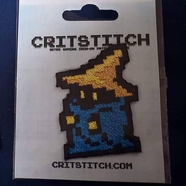 8 Bit Final Fantasy Black Mage Shiny Metallic Embroidery Iron on Patch ...