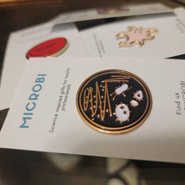 Gram Stain Microscope Slide Enamel Pin / Microbiology / Bacteria - Etsy