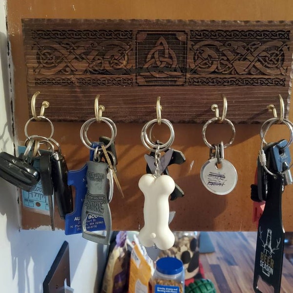 Decorative Celtic Key Hanger, Celtic Knot Wooden Wall Mounted Hook ...