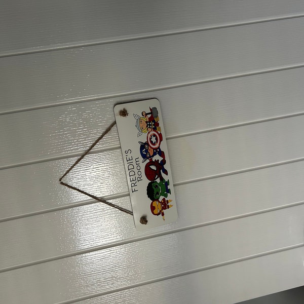 Super Hero Personalised Wooden Door Hanger. Kids Bedroom Door Sign ...