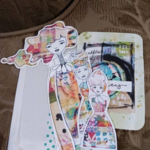 Paper Dolls Collage Sheet Art Dolls Set 13 Mixed Media Paper Dolls Art ...
