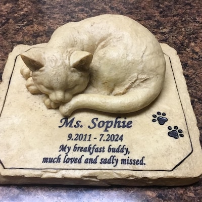 Cat Memorial Stone, Personalized Cat Memorial Gift, Cat Grave Markers ...