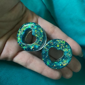 handmade unique epoxy plugs and earrings from by MermaidzJewellery