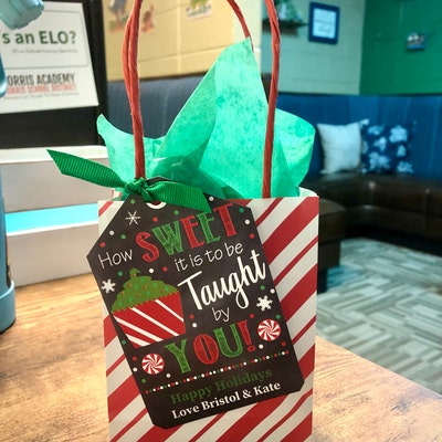 Printable Christmas Teacher Favor Tags, Holiday Appreciation Labels ...