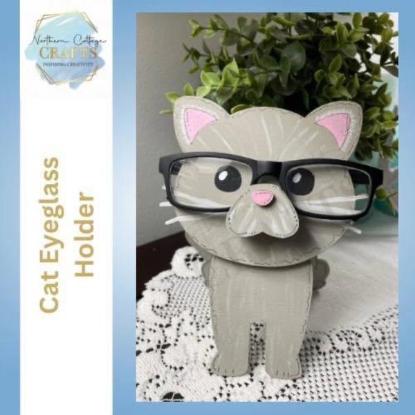 Cat Eyeglass Holder Digital File SVG for Laser 3D - Etsy
