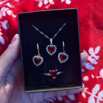 Lana Del Rey Different Color Necklace, Diamond Heart Set, Royal Heart ...