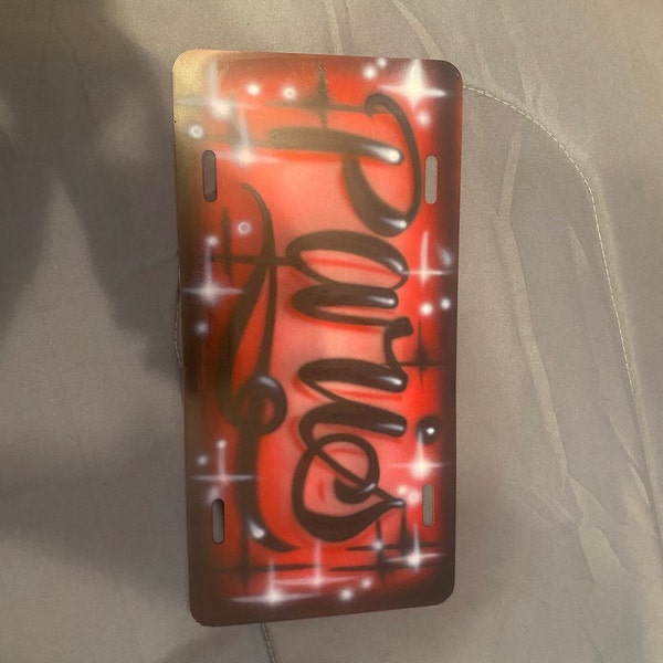Personalized Airbrushed License Plate - Handcrafted Car Art - Custom ...