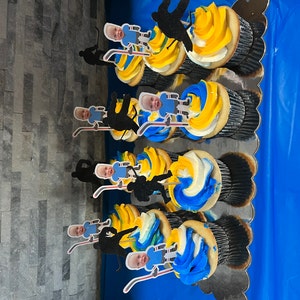 Pilot Custom Face Cupcake Toppers Airlines Pilot Graduation - Etsy