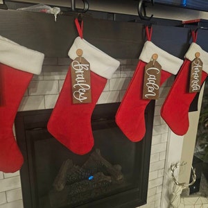 Hand Lettered Personalized Christmas Stocking Tags, Customized Stocking ...