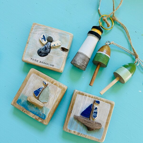 Lobster Buoy Key Chains, Wooden Unfinished DIY Wedding Favors, Set of ...