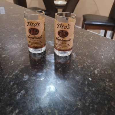 Vodka Shot Glasses Made From Recycled Tito's Miniature Bottles - Etsy