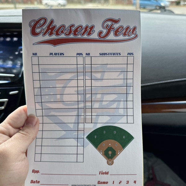 Custom Lineup Cards Baseball or Softball - 4 Part Carbonless - Etsy