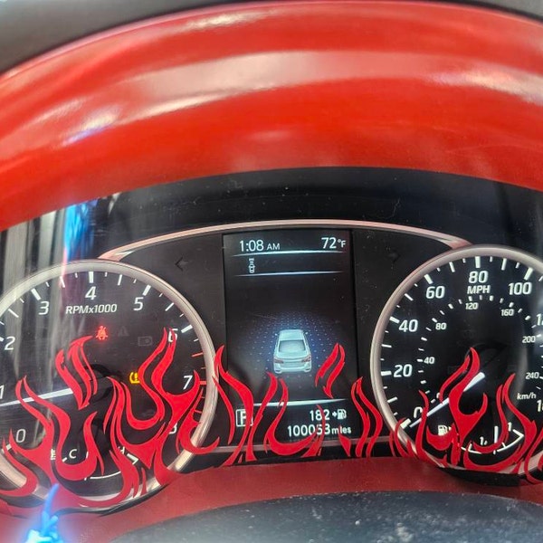 Custom Flame Fire - Car Dashboard Decal / Sticker - JDM Japenese Car ...