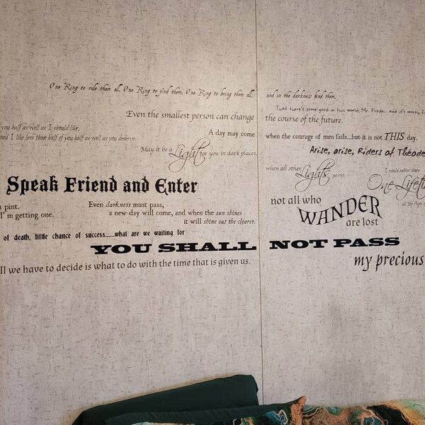 Lord of the Rings Quote Collection With Ring - Wall Decal Custom Vinyl ...