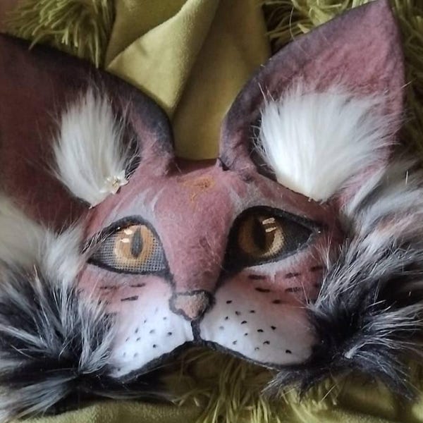 Rockstar Soft Fluffy Mask | Therian Gear | Cosplay Mask | Cat ...