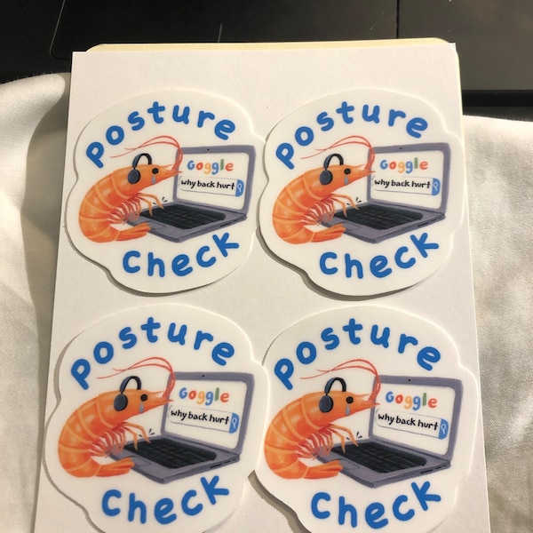 Shrimp Posture Meme Sticker | Glossy Water Resistant Sticker | Cute ...