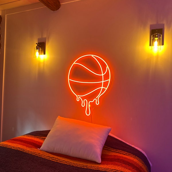 Basketball Ball Dripping Neon Sign, Basketball Neon Light, Basketball ...