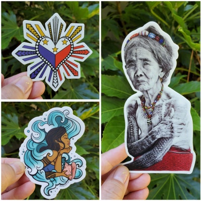 Indigenous Filipina Filipino Heart Philippines Sun Sticker Tattoo ...