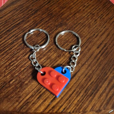 Heart Keychain Set Made With Authentic LEGO® Bricks, Matching Keychains ...