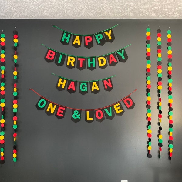 Rasta Themed Banner With Peace Sign / Happy Birthday / One Love / 420 ...