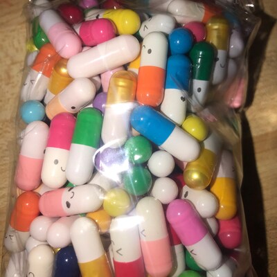 100 Kawaii Pill Capsule,wish Faux Pill,cute Secrect Blank Message Note ...