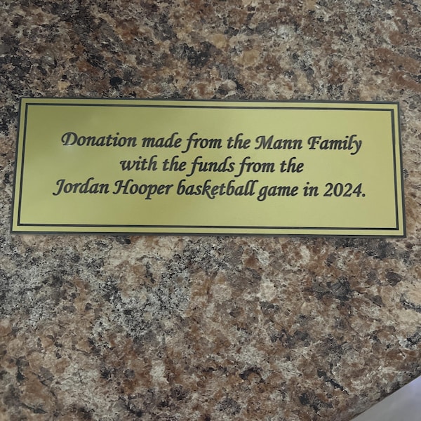 Personalized Engraved Plate, Gold Name Plate, Plaque, Custom Engraving ...