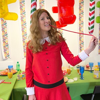 Veruca Salt Dress Red. Halloween Outfit. Girl Birthday Party Costumel ...