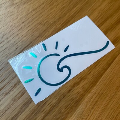 Wave and Sun Decal, Beach Decal, Wave Beach Sun Decal, Ocean Wave ...