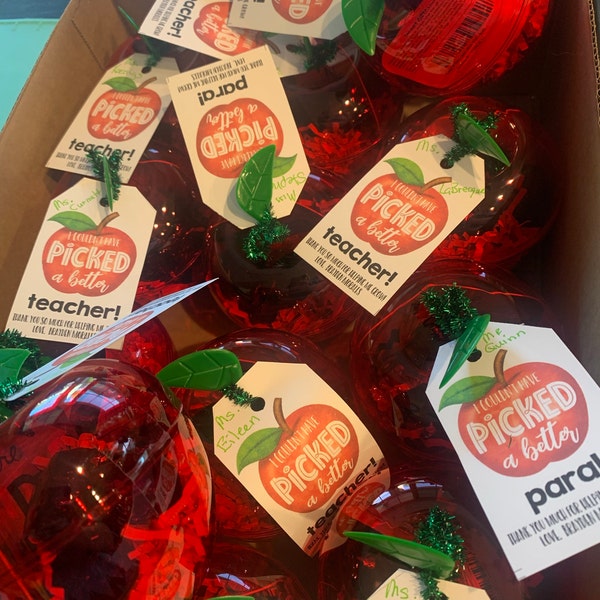 Editable Apple Teacher Appreciation Gift Tag Template, Printable Couldn ...