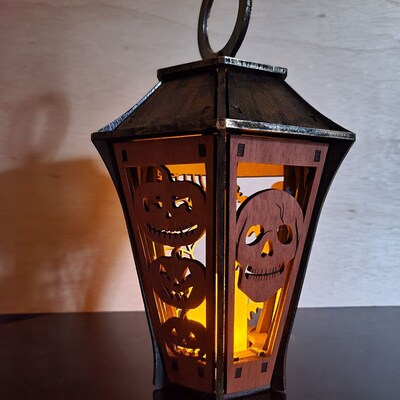 Halloween Lantern Laser Cut File 3D Glowforge Cricut SVG DXF for Plasma ...