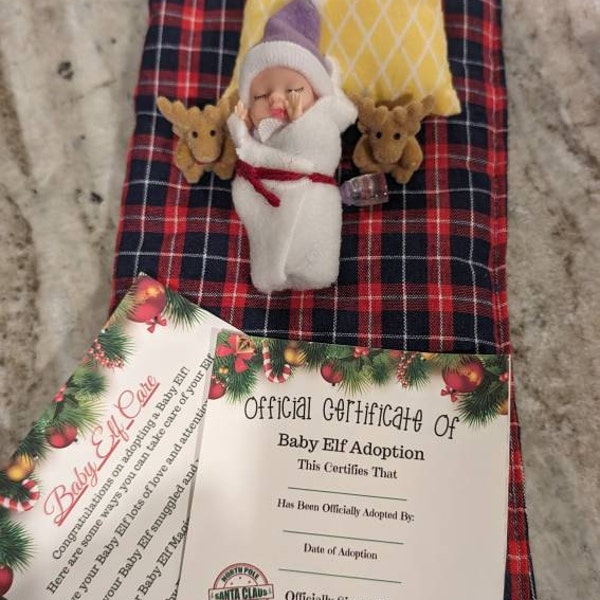 Sleeping Newborn Elf Baby Doll Set, Elf Prop, Elf Accessory, Shelf ...