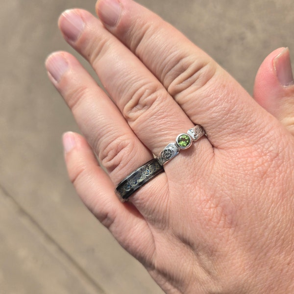 Ammolite and Rutilated Quartz Doublet Ring Sterling Silver Size 6.5 ...